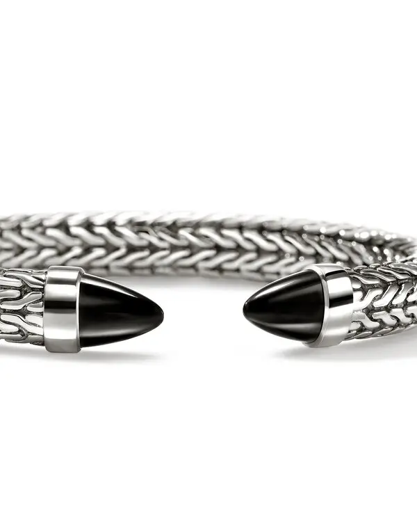 John Hardy Sterling Black Onyx Spear Cuff