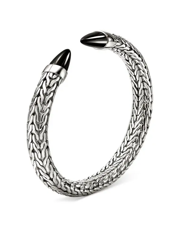 John Hardy Sterling Black Onyx Spear Cuff - Silver