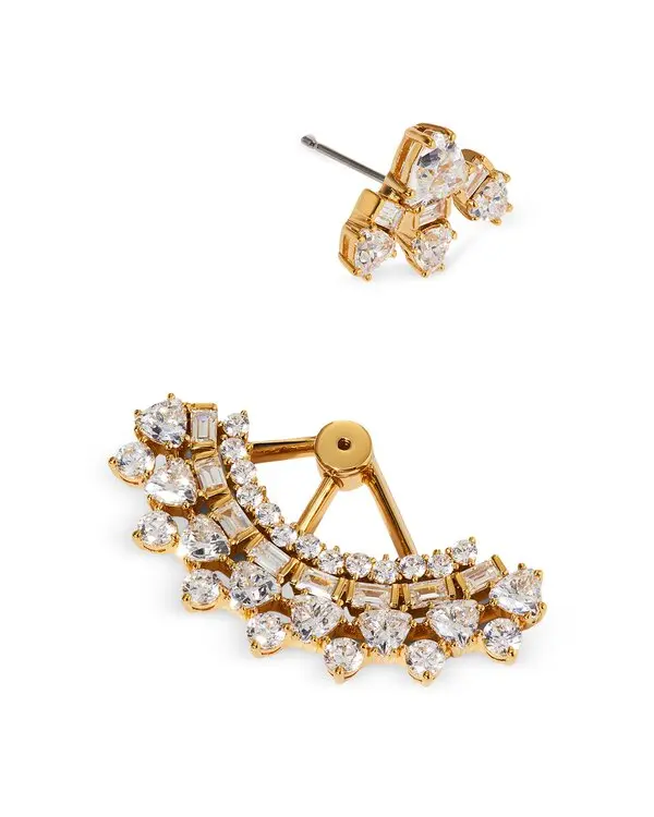 Nadri Luxor Fan Jacket Earrings - Gold