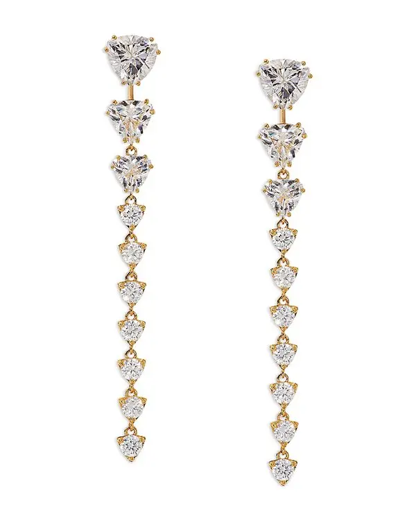 Nadri Luxor Front To Back Linear Earrings - Gold