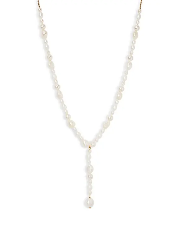 Nadri London Multi Pearl Y Necklace - Gold/white