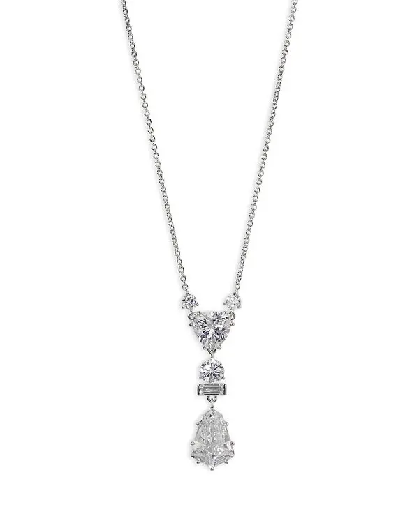 Nadri Luxor Kite Zirconia Drop Necklace - Silver