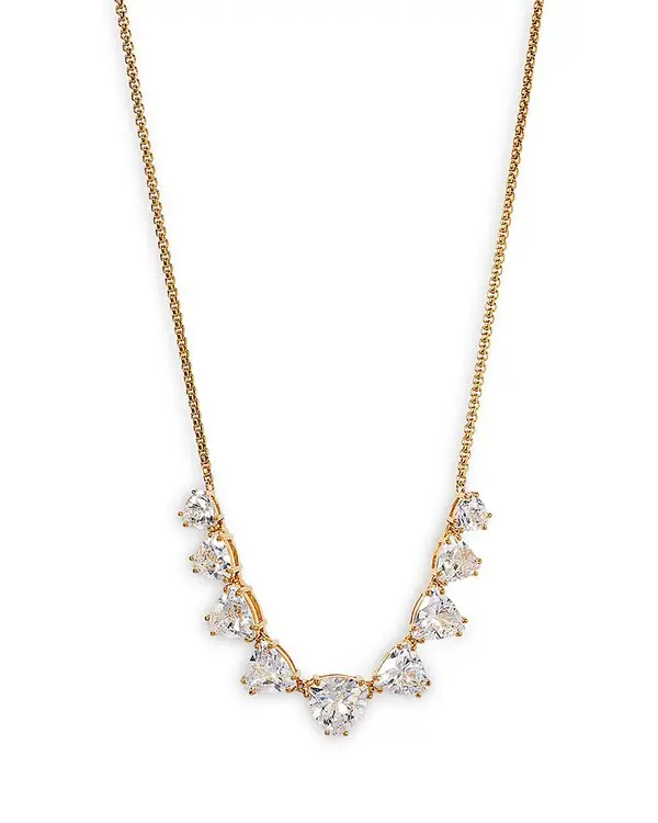 Nadri Luxor Trillion Zirconia Necklace - Gold