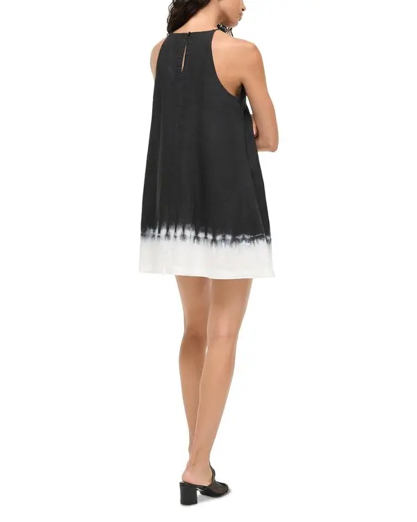 Staud Cabo Linen Dress - Onyx Tie D