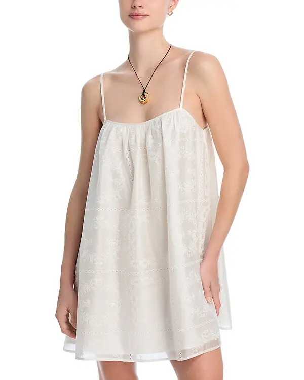 Aqua Embroidered Swim Cover-Up Dress Exclusive In Eggshell - 60% Off |  Editorialist