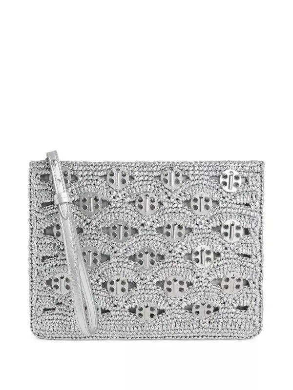 Rabanne Raffia Clutch - Silver