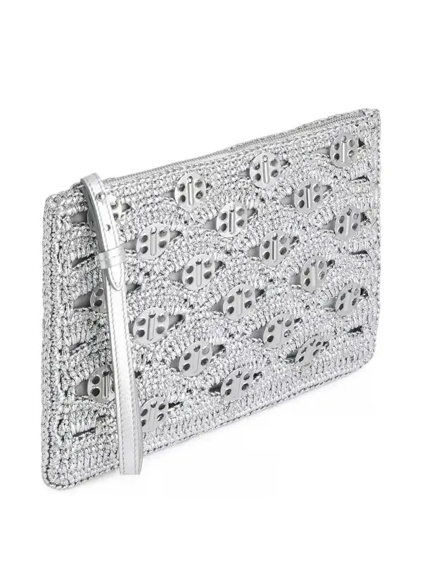 Rabanne Raffia Clutch - Silver