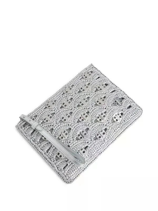 Rabanne Raffia Clutch - Silver