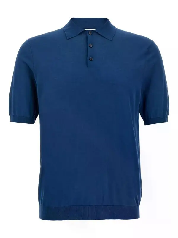 BALLANTYNE Ultralight Cotton Polo Shirt - Blue
