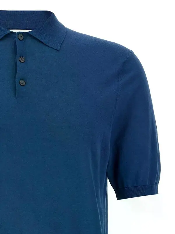 BALLANTYNE Ultralight Cotton Polo Shirt - Blue