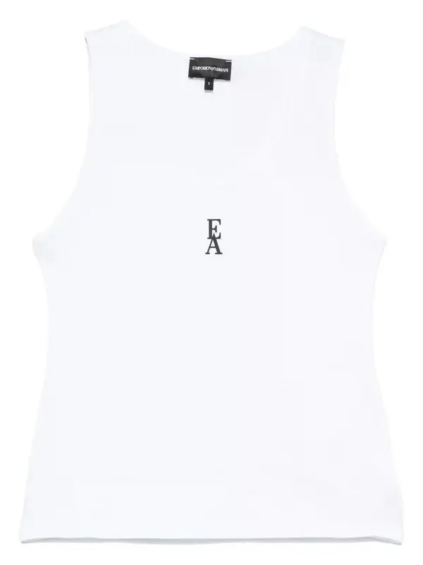 Emporio Armani Raised-logo Tank Top - White