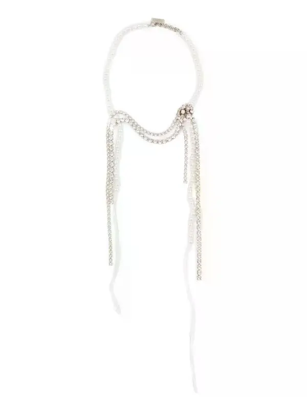 MAISON MARGIELA Crystal And Faux Pearl Necklace - Silver