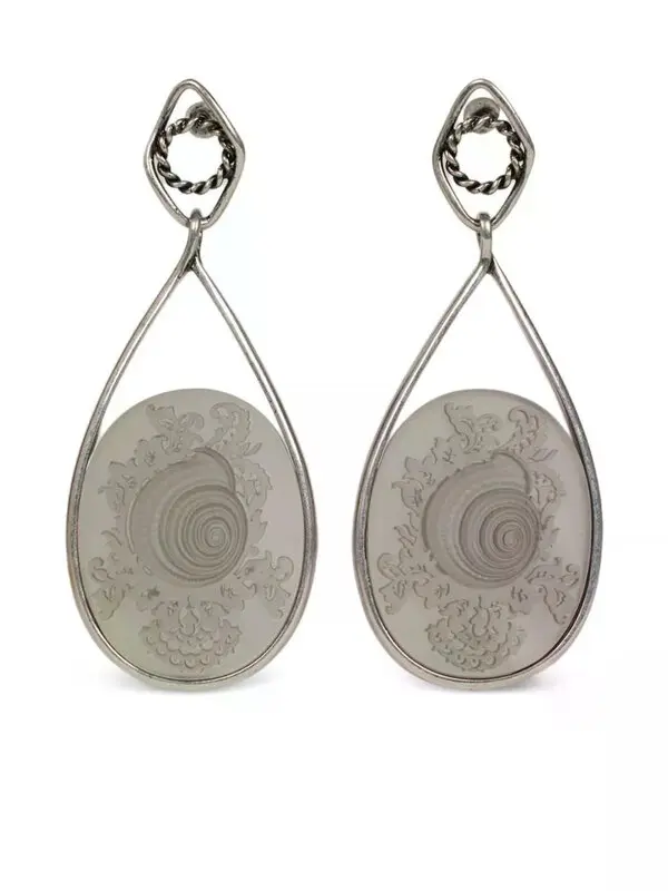 Etro Cameo-shell Earrings - Silver