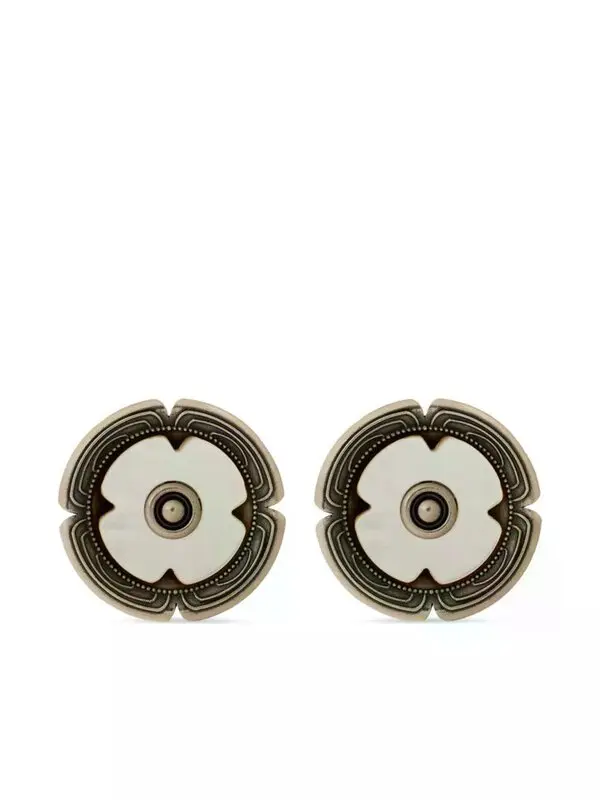 Etro Mother-of-pearl Floral Earrings - Silver
