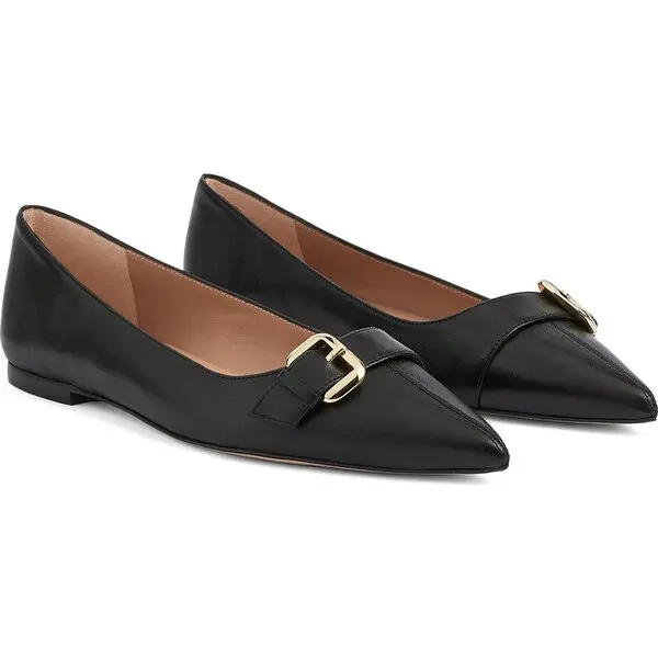 LK BENNETT Tory Oloid Pointed Toe Flat - Black