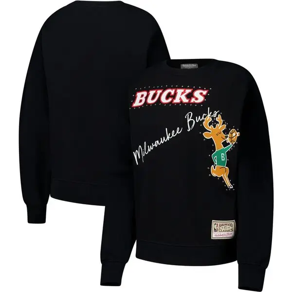 Mitchell & Ness Milwaukee Bucks Hardwood Classics Home Team Pullover Sweatshirt