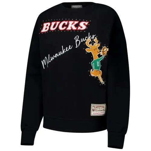 Mitchell & Ness Milwaukee Bucks Hardwood Classics Home Team Pullover Sweatshirt