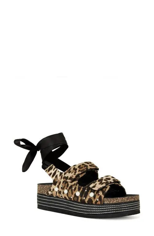 AZALEA WANG Makley Platform Sandals - Brown