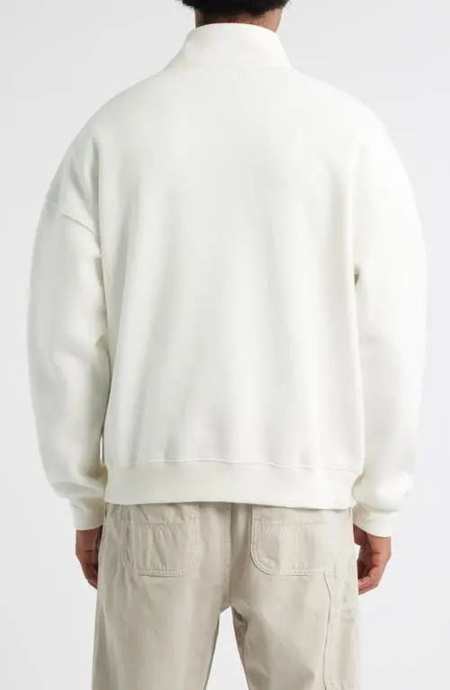 Bp. Cotton-blend Fleece Quarter-zip Pullover - Ivory Egret