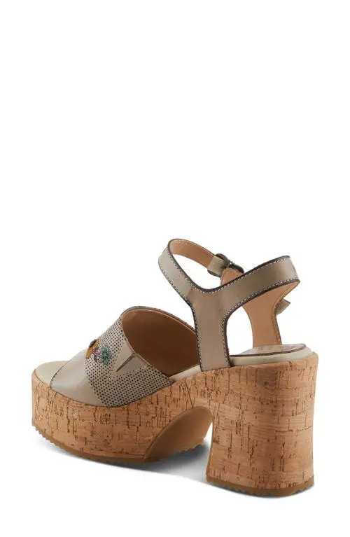SPRING STEP SHOES Halena Platform Sandal - Beige Multi