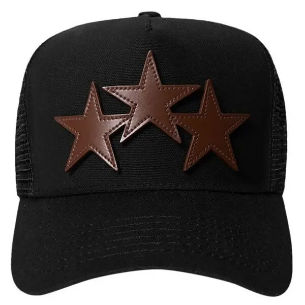 Amiri Three Star Trucker Hat - Black