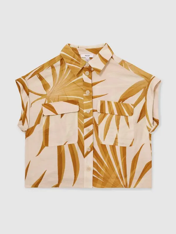 REISS Hannah Palm Print Shirt