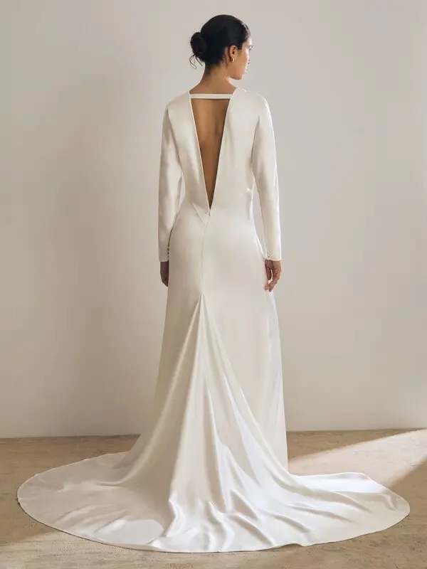 knee length dresses for ladies Clémence White Decorative Buttons Ruched Detailing Maxi Dress S / White main image 0