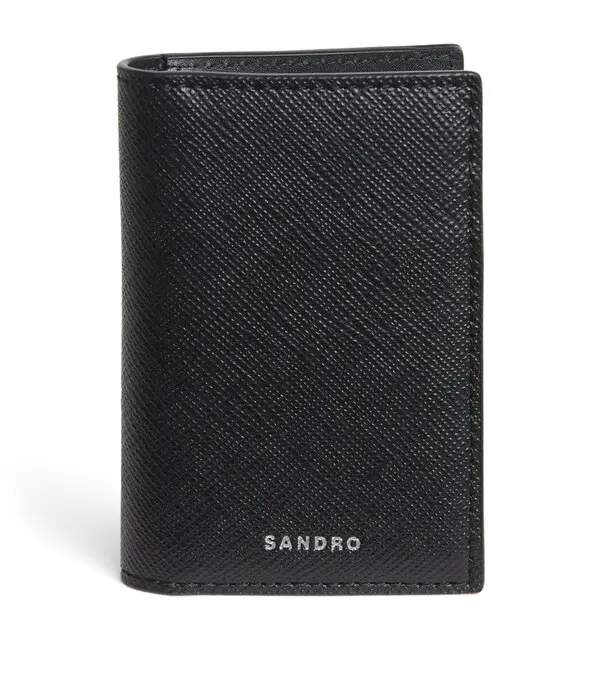 Sandro Faux Leather Bifold Card Holder - Black