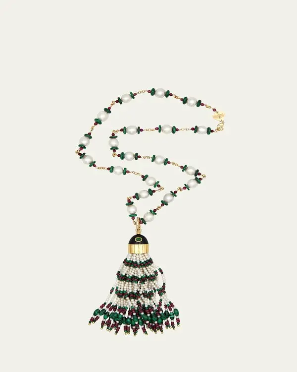 GRAZIA AND MARICA VOZZA Gold Chain And Charm Tassel Necklace - Multi