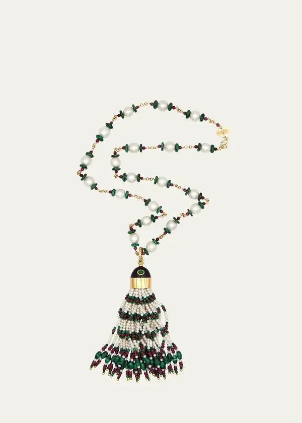 GRAZIA AND MARICA VOZZA Gold Chain And Charm Tassel Necklace