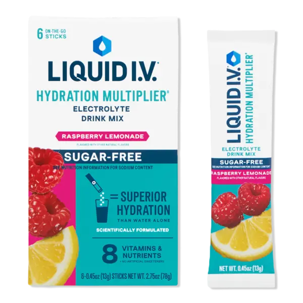 LIQUID I.V. Hydration Multiplier Electrolyte Drink Mix Sugar Free Raspberry Lemonade - One-color