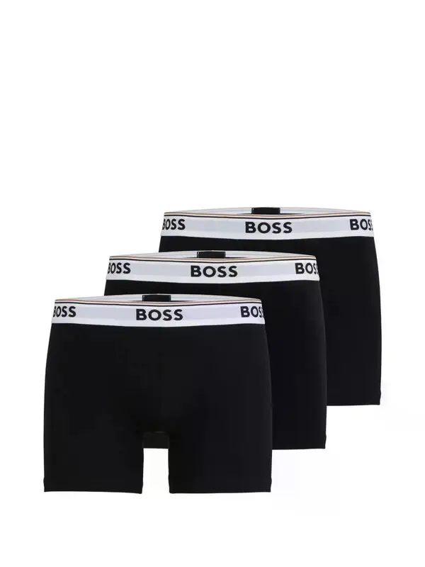 BOSS Three-pack Of Boxer Briefs In Stretch Cotton - Black