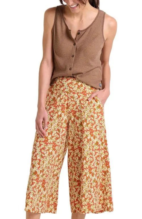 TOAD & CO Chaka Culotte Pant - Mango Daisy Field Print