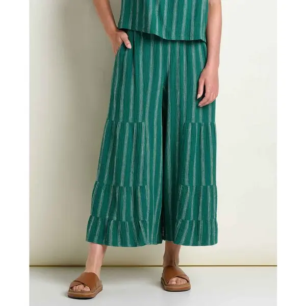 TOAD & CO Tate Double Weave Palazzo Pants - Palm Pattern