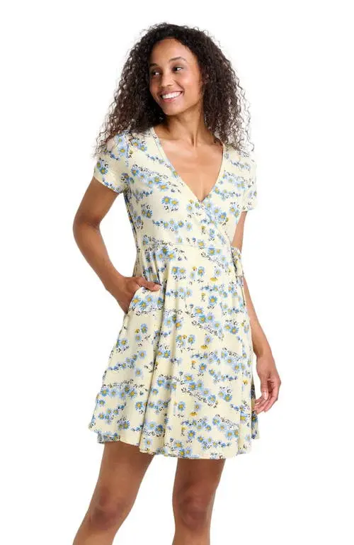 TOAD & CO Freesia Wrap Short Sleeve Dress - Barley Daisy Print