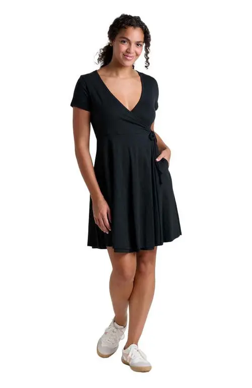TOAD & CO Freesia Wrap Short Sleeve Dress - Black