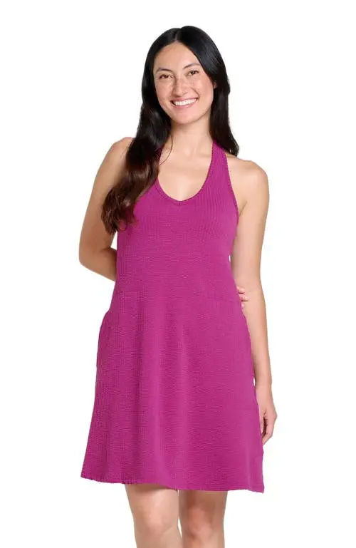 TOAD & CO Plumeria Halter Sleeveless Dress - Boysenberry Texture