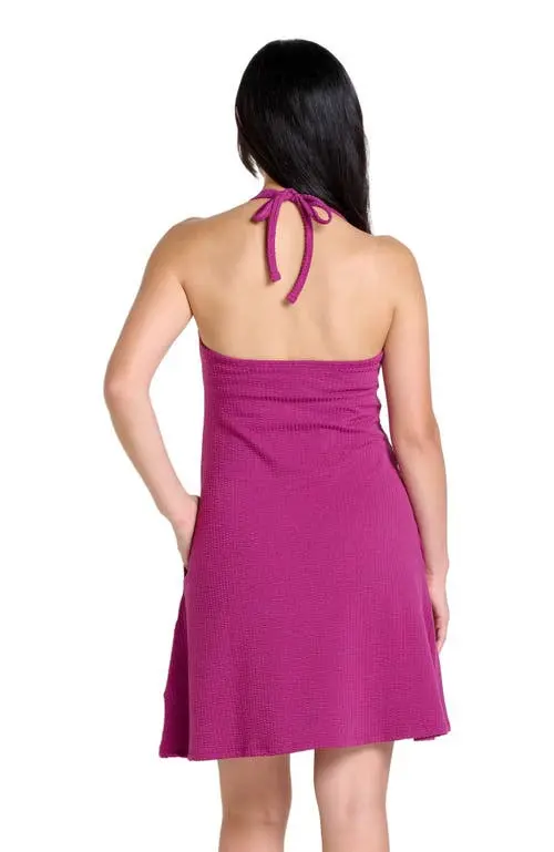 TOAD & CO Plumeria Halter Sleeveless Dress - Boysenberry Texture