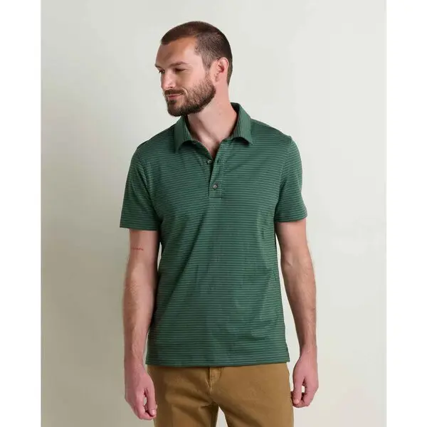 TOAD & CO Tempo Short Sleeve Polo - Cilantro Pattern