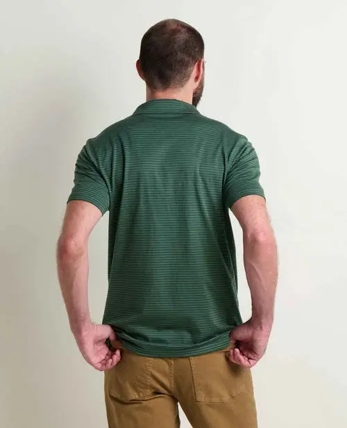 TOAD & CO Tempo Short Sleeve Polo - Cilantro Pattern