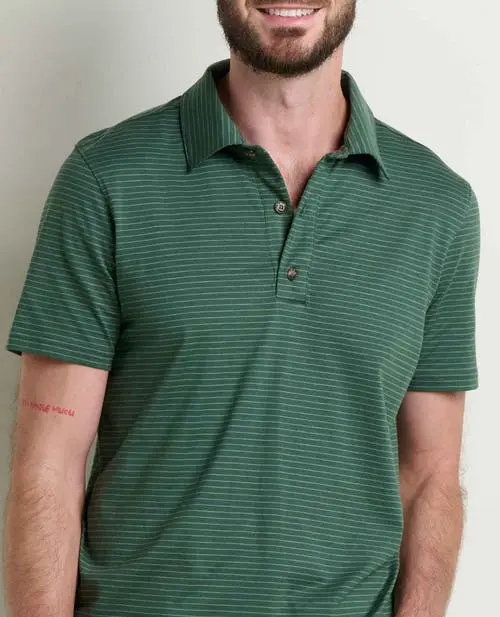 TOAD & CO Tempo Short Sleeve Polo - Cilantro Pattern