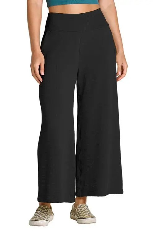 TOAD & CO Chaka Wide Leg Crop Pant - Black Texture