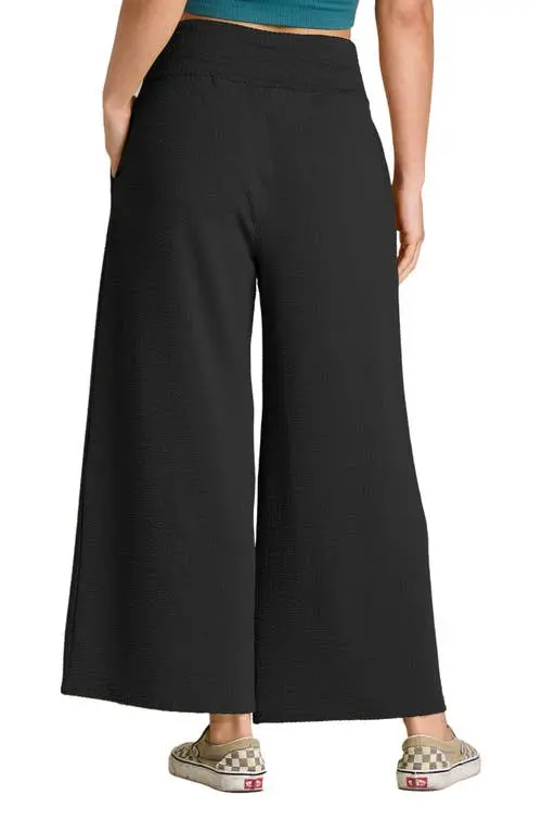 TOAD & CO Chaka Wide Leg Crop Pant - Black Texture