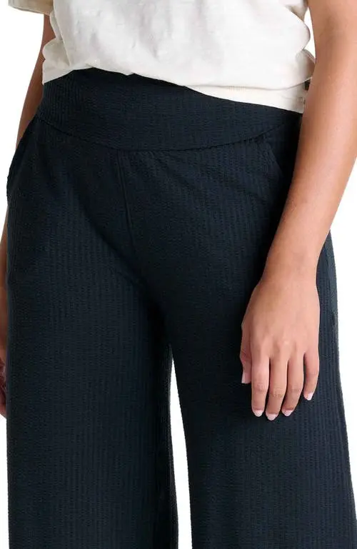 TOAD & CO Chaka Wide Leg Crop Pant - Black Texture
