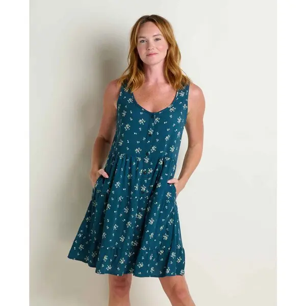 TOAD & CO Manzana Tiered Sleeveless Dress - Midnight Print