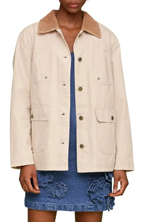 Avec Les Filles Contrast Collar Barn Jacket