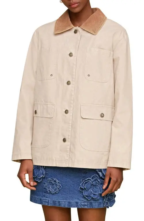 Avec Les Filles Contrast Collar Barn Jacket
