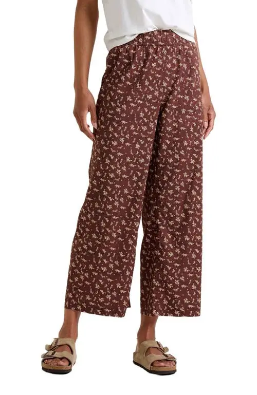 TOAD & CO Taj Hemp Wide-leg Pant - Chestnut Floral Print