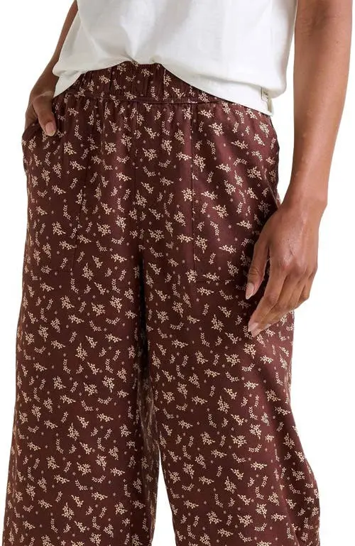 TOAD & CO Taj Hemp Wide-leg Pant - Chestnut Floral Print