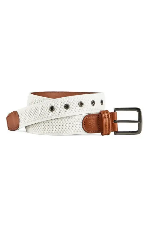 Johnston & Murphy Amherst Engineered Knit Belt - Cream